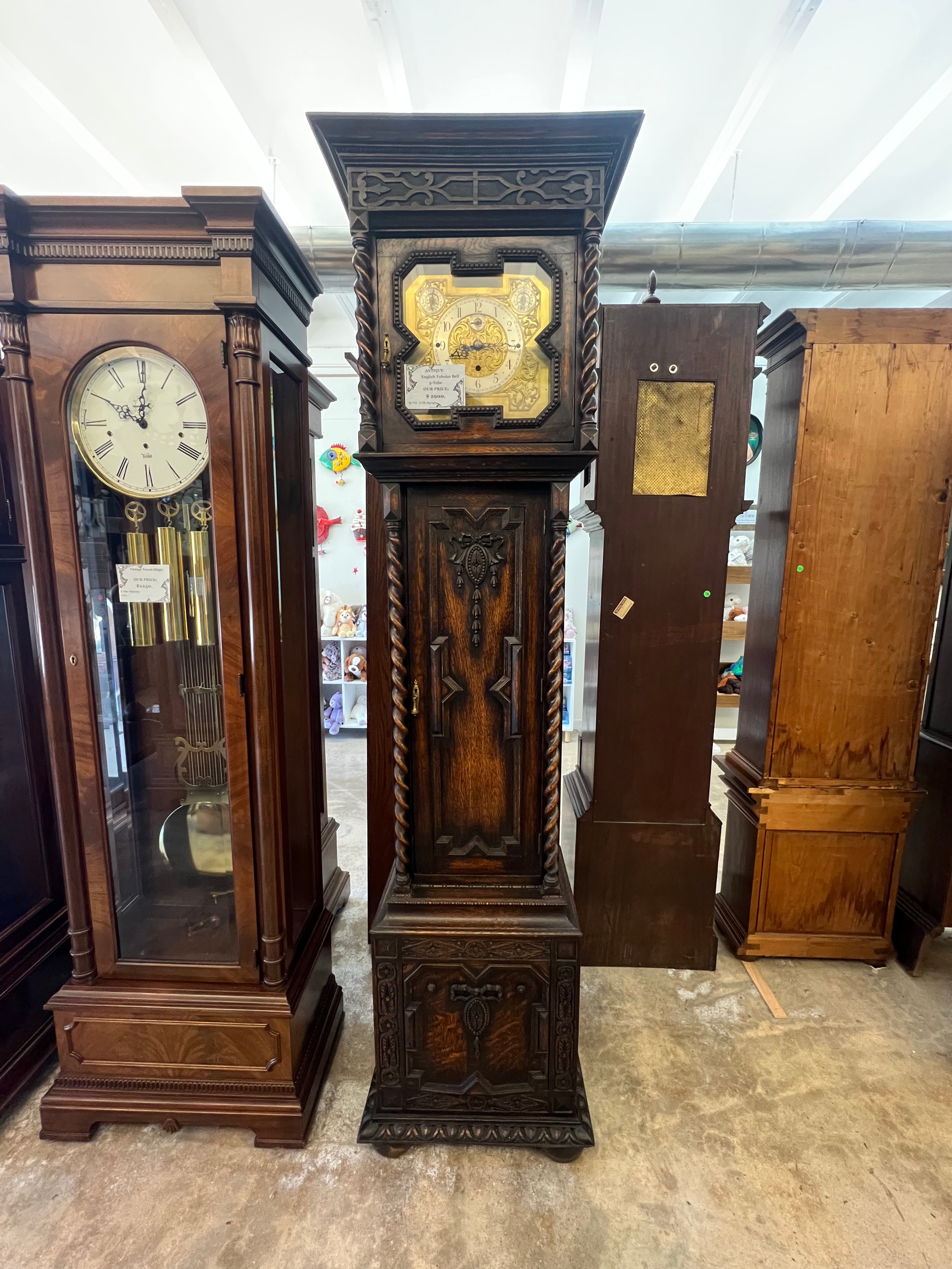 Antique - English Tubular Bell 5-Tube Grandfather Clock – McGuiresclocks