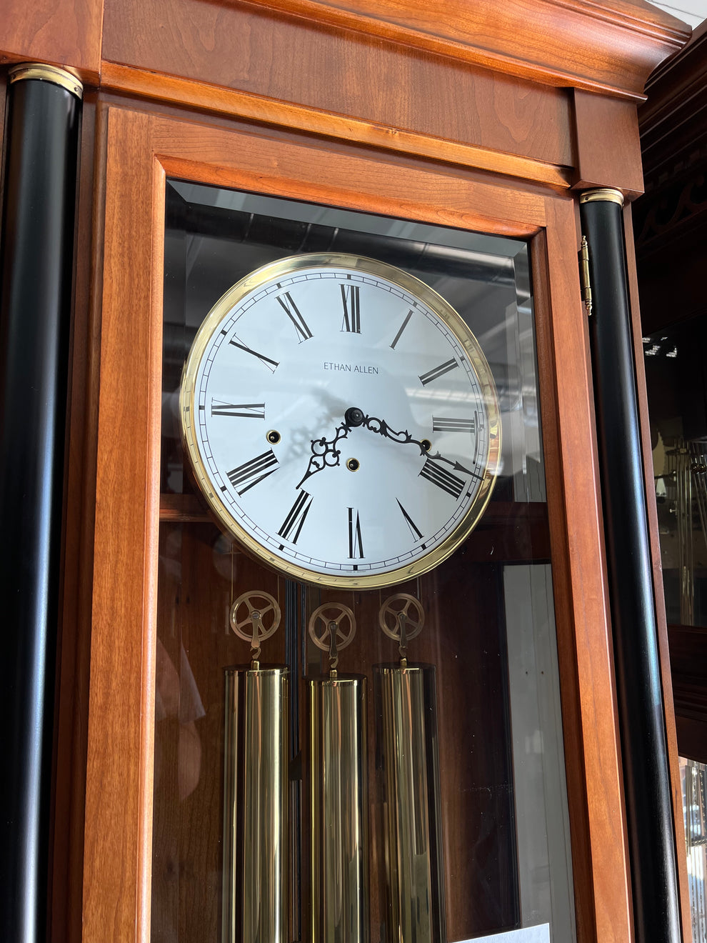 Ethan Allen - VINTAGE CONTEMPORARY GRANDFATHER CLOCK – McGuiresclocks