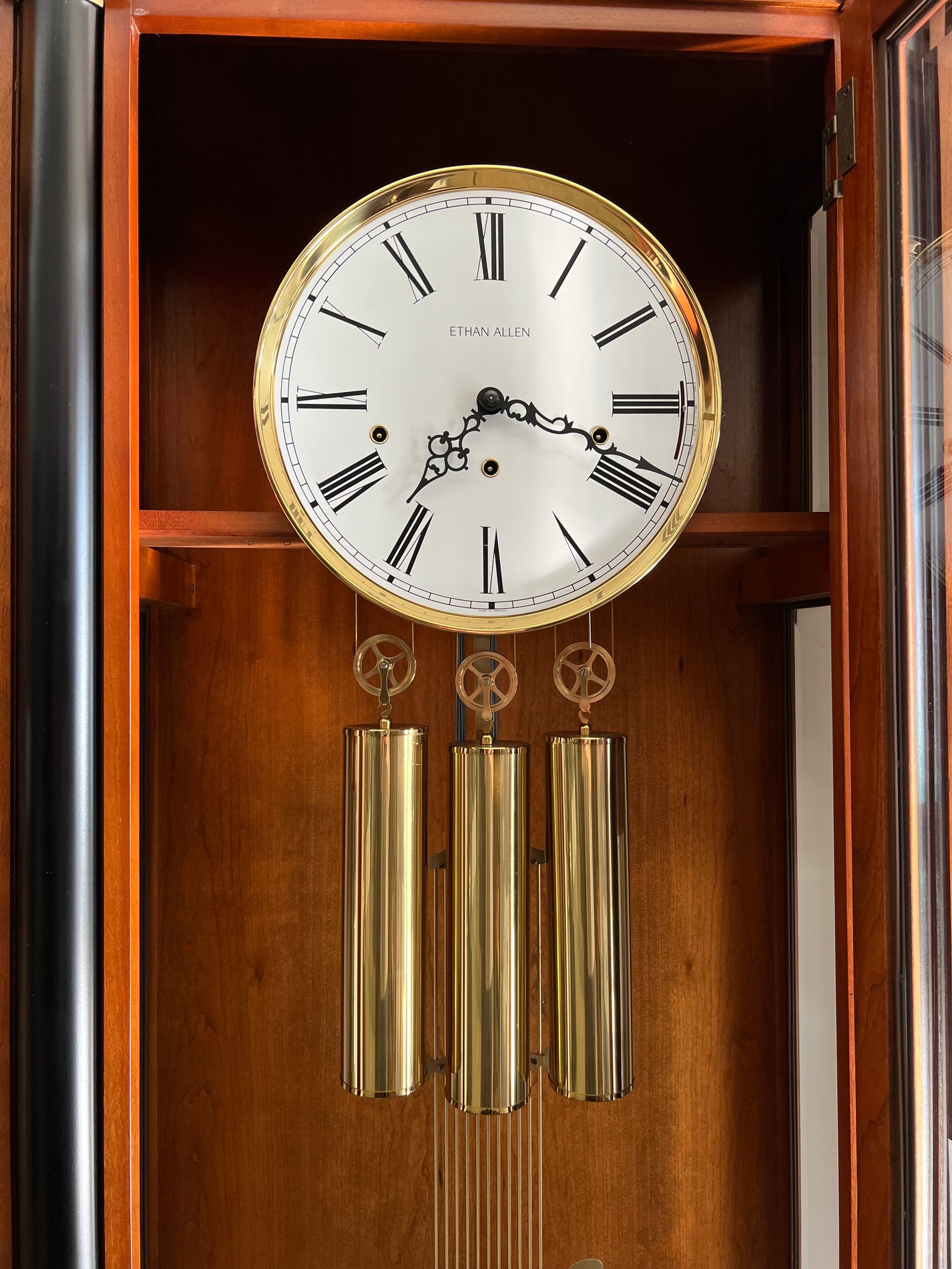 Ethan Allen - VINTAGE CONTEMPORARY GRANDFATHER CLOCK – McGuiresclocks